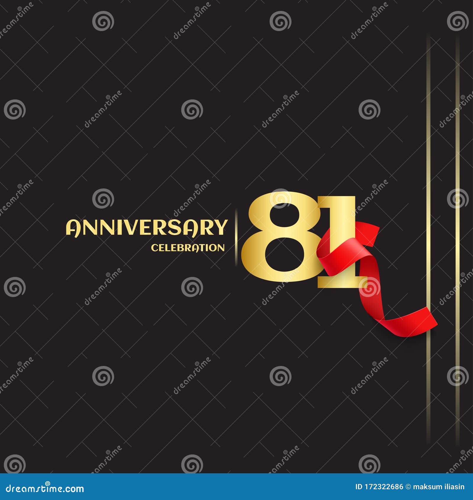 81 Year Anniversary Vector Template Design Illustration Stock ...