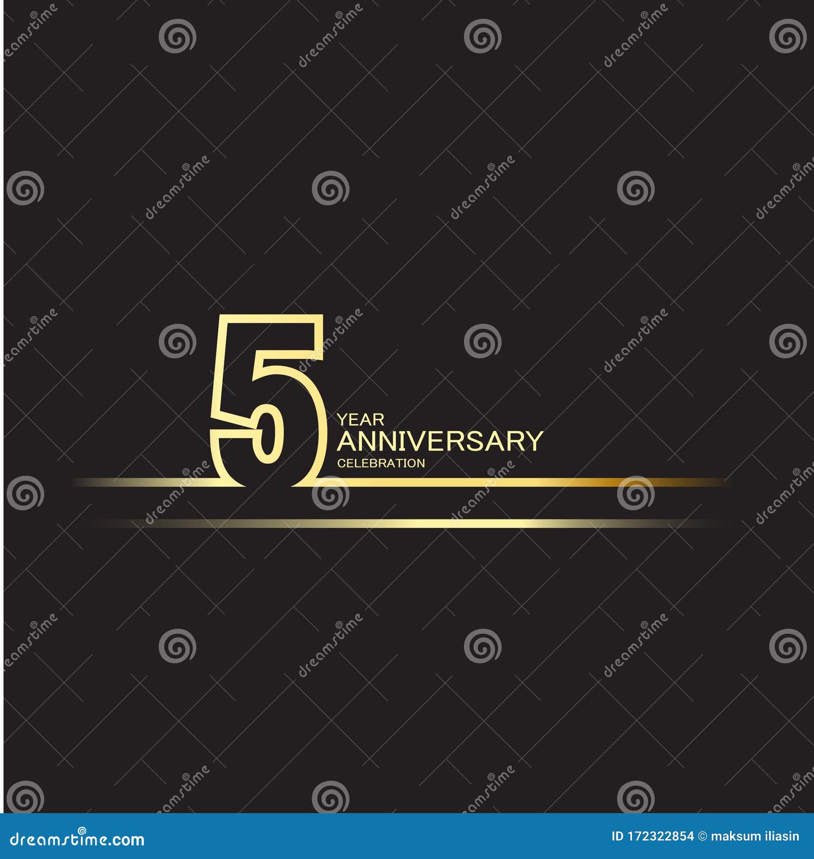 5 Year Anniversary Vector Template Design Illustration Stock Vector ...