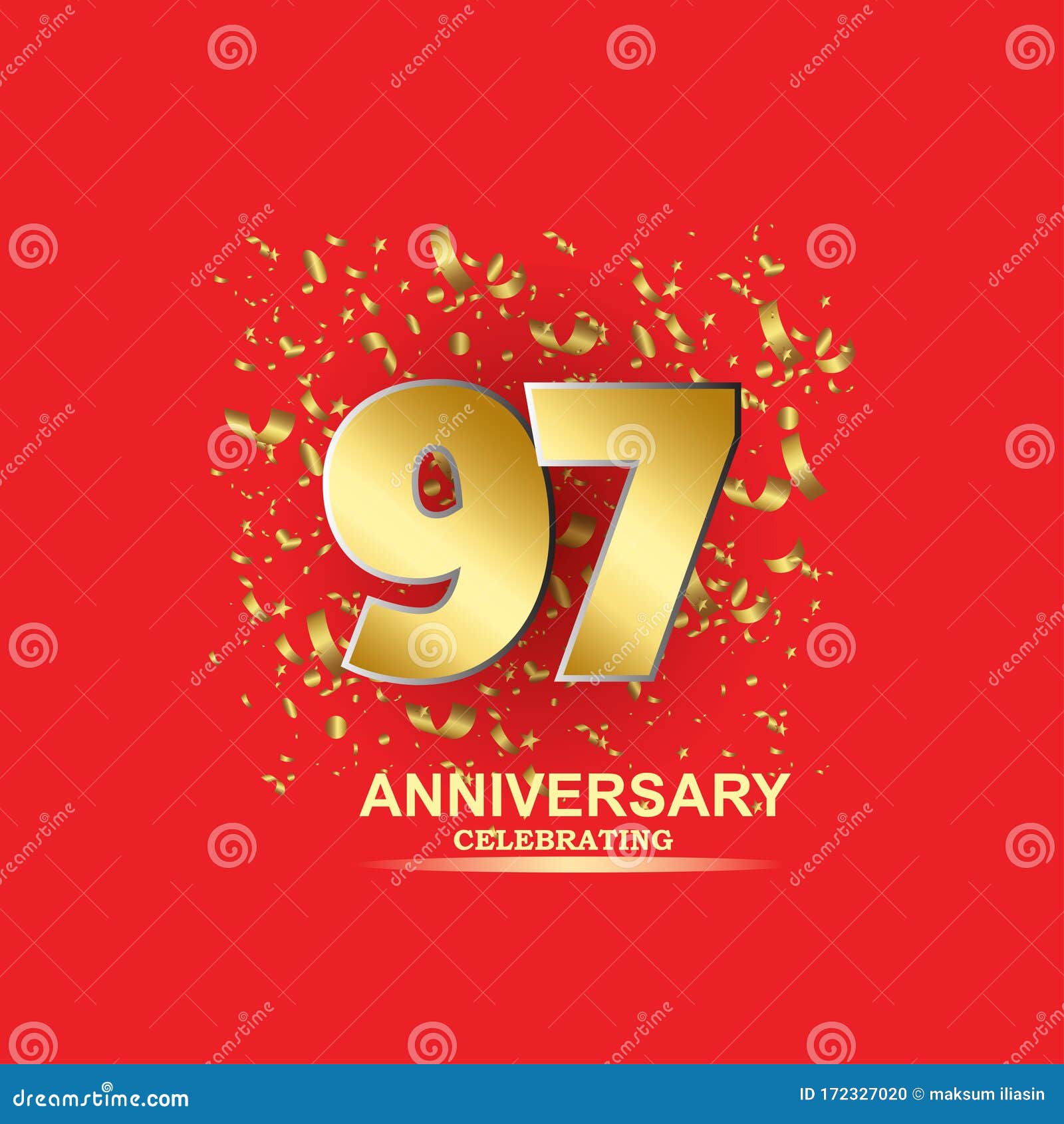 97 Year Anniversary Vector Template Design Illustration Stock Vector ...