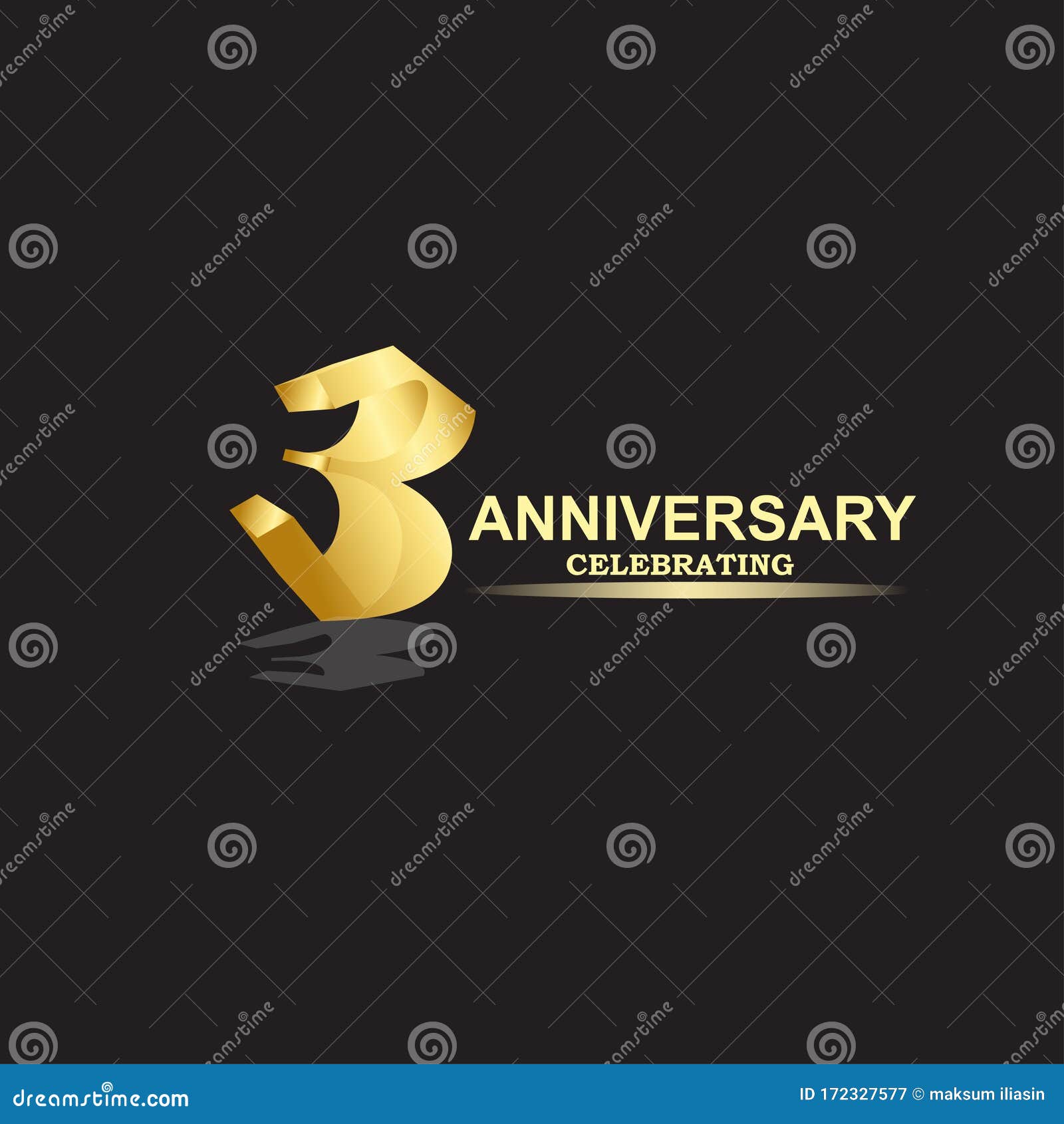 3 Year Anniversary Vector Template Design Illustration Stock Vector ...