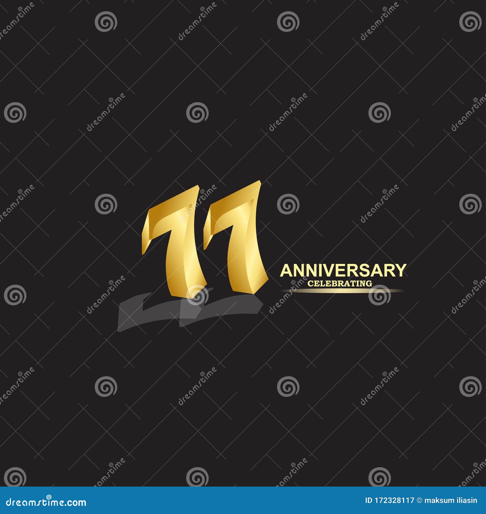 77 Year Anniversary Vector Template Design Illustration Stock Vector ...