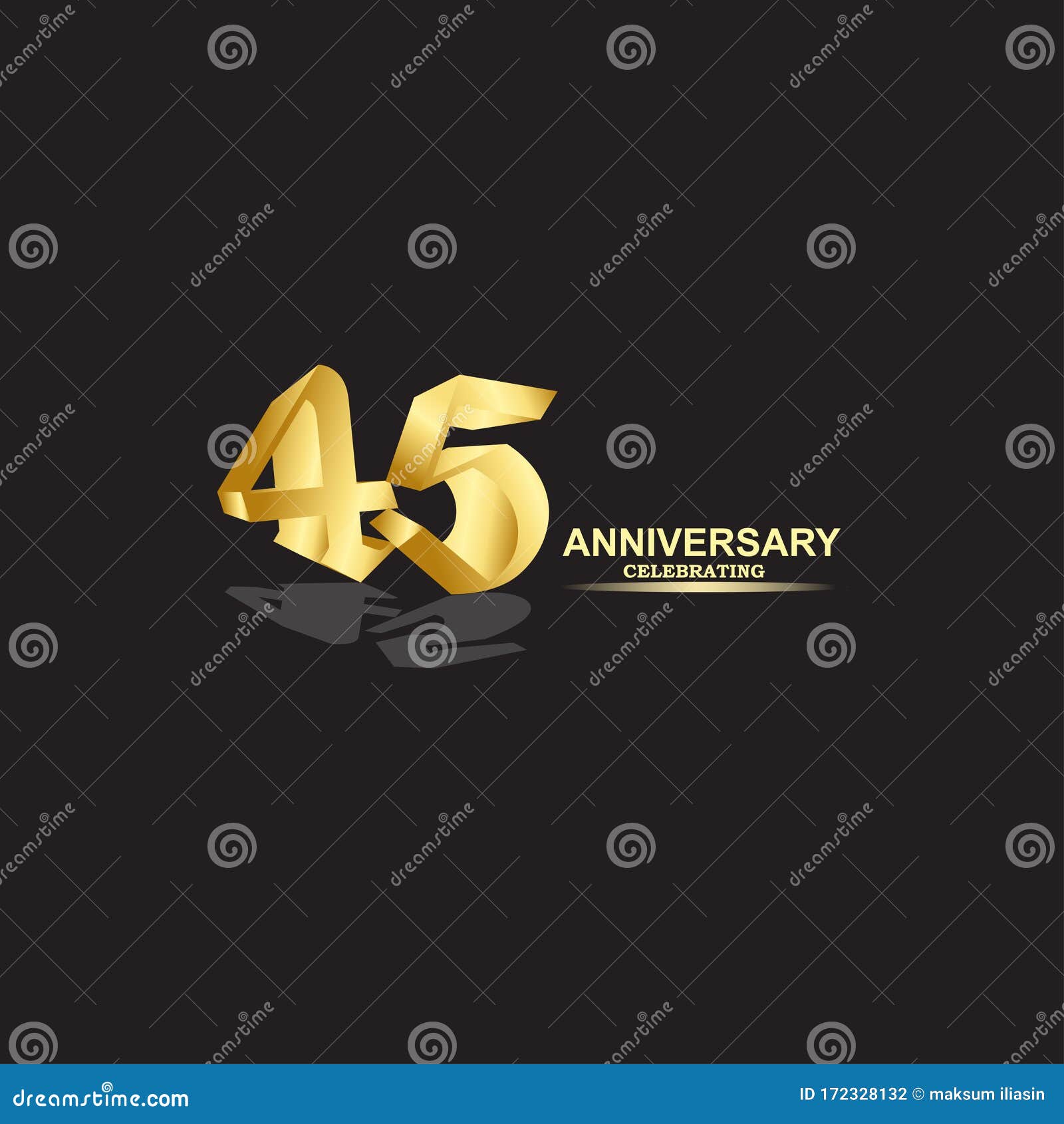 45 Year Anniversary Vector Template Design Illustration Stock Vector ...
