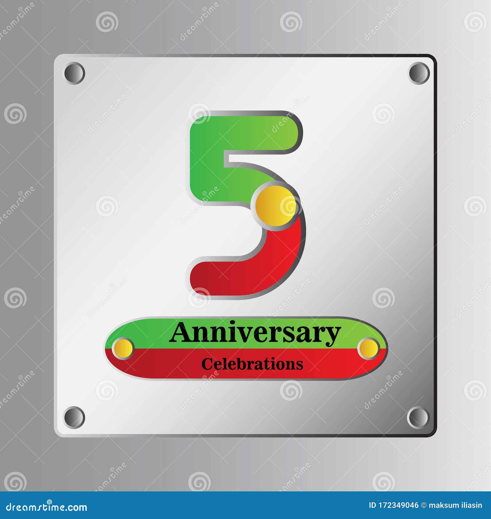 5 Year Anniversary Vector Template Design Illustration Stock Vector ...
