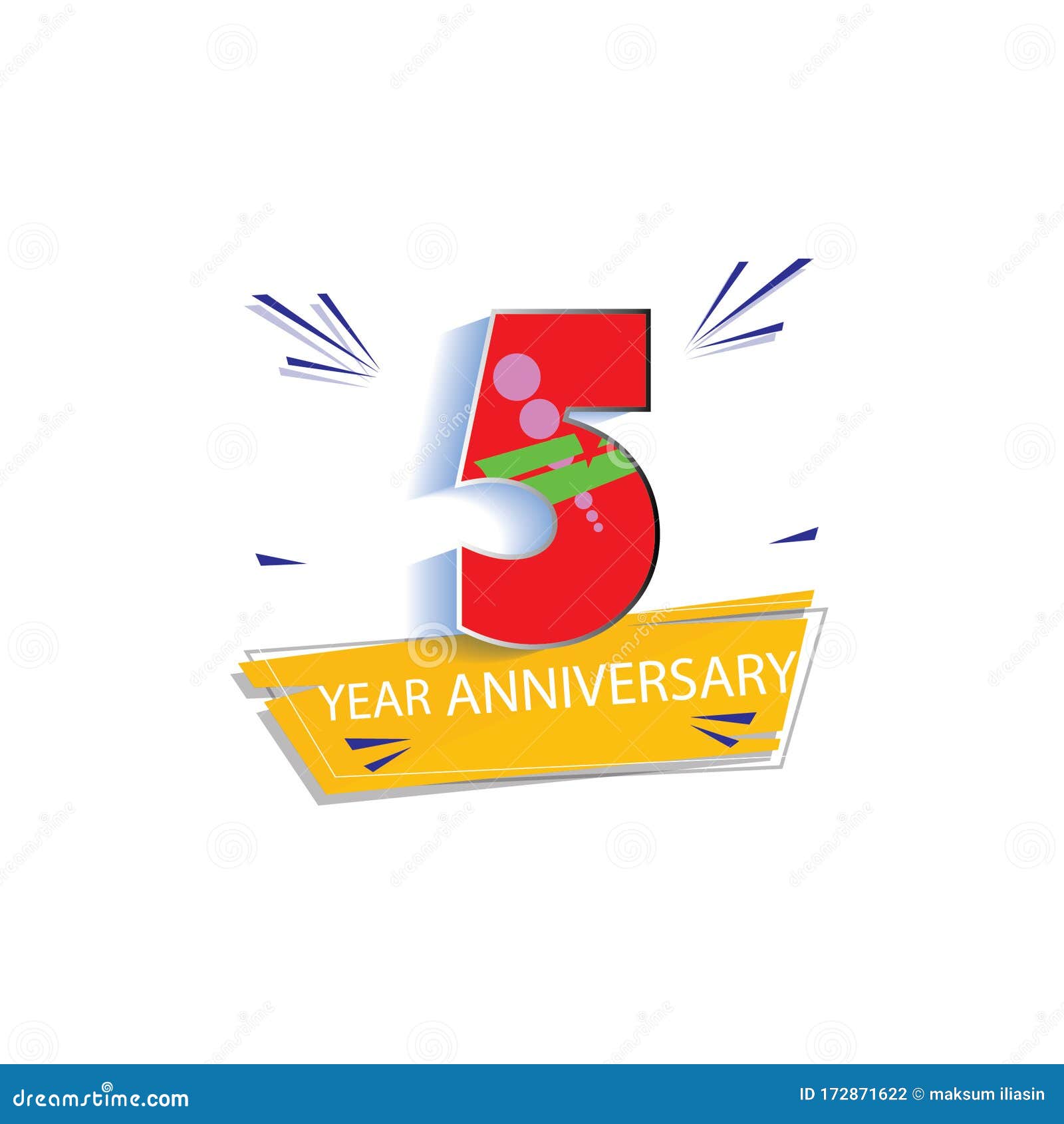 5 Year Anniversary Vector Template Design Illustration Stock Vector ...