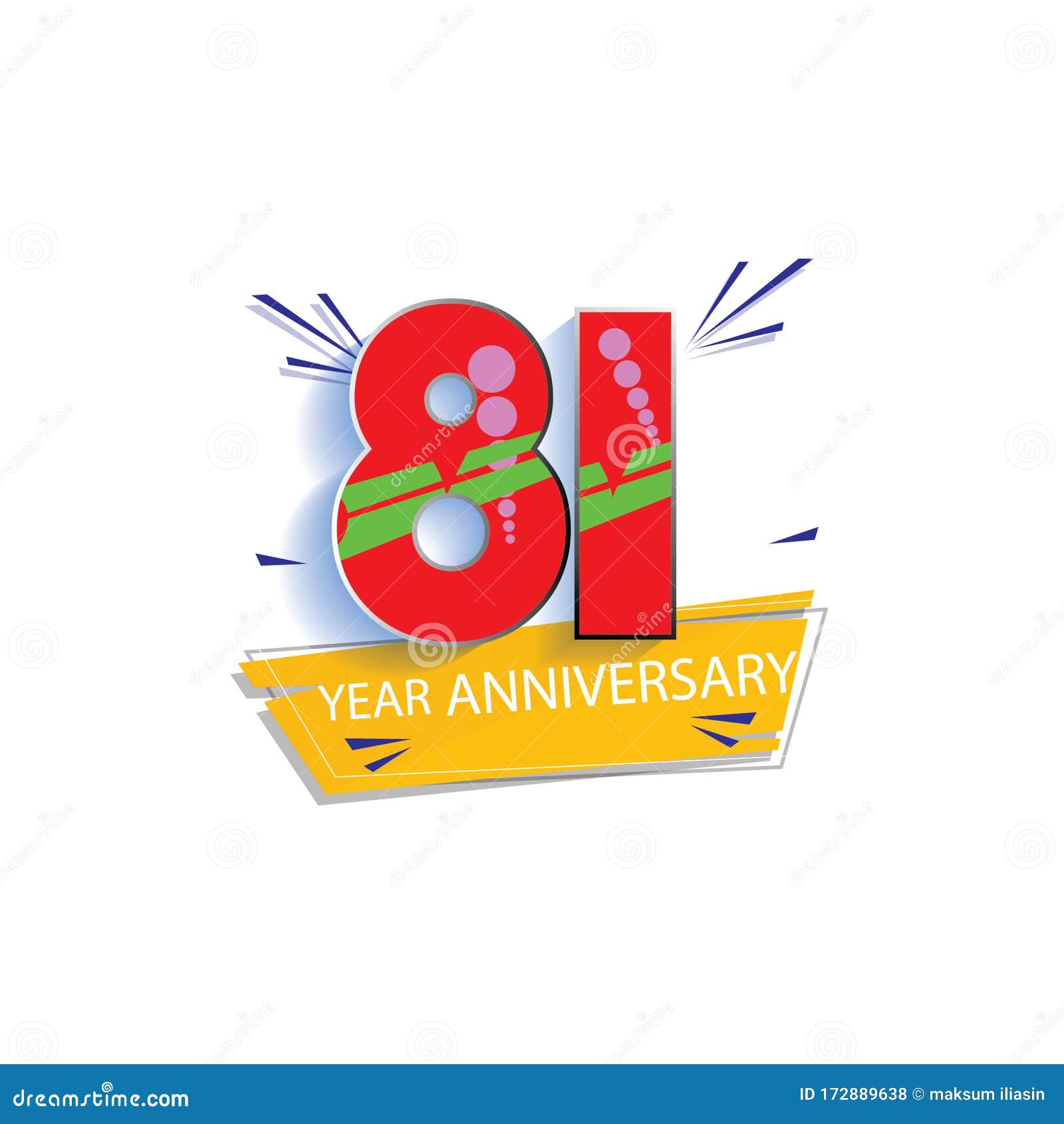81 Year Anniversary Vector Template Design Illustration Stock Vector ...