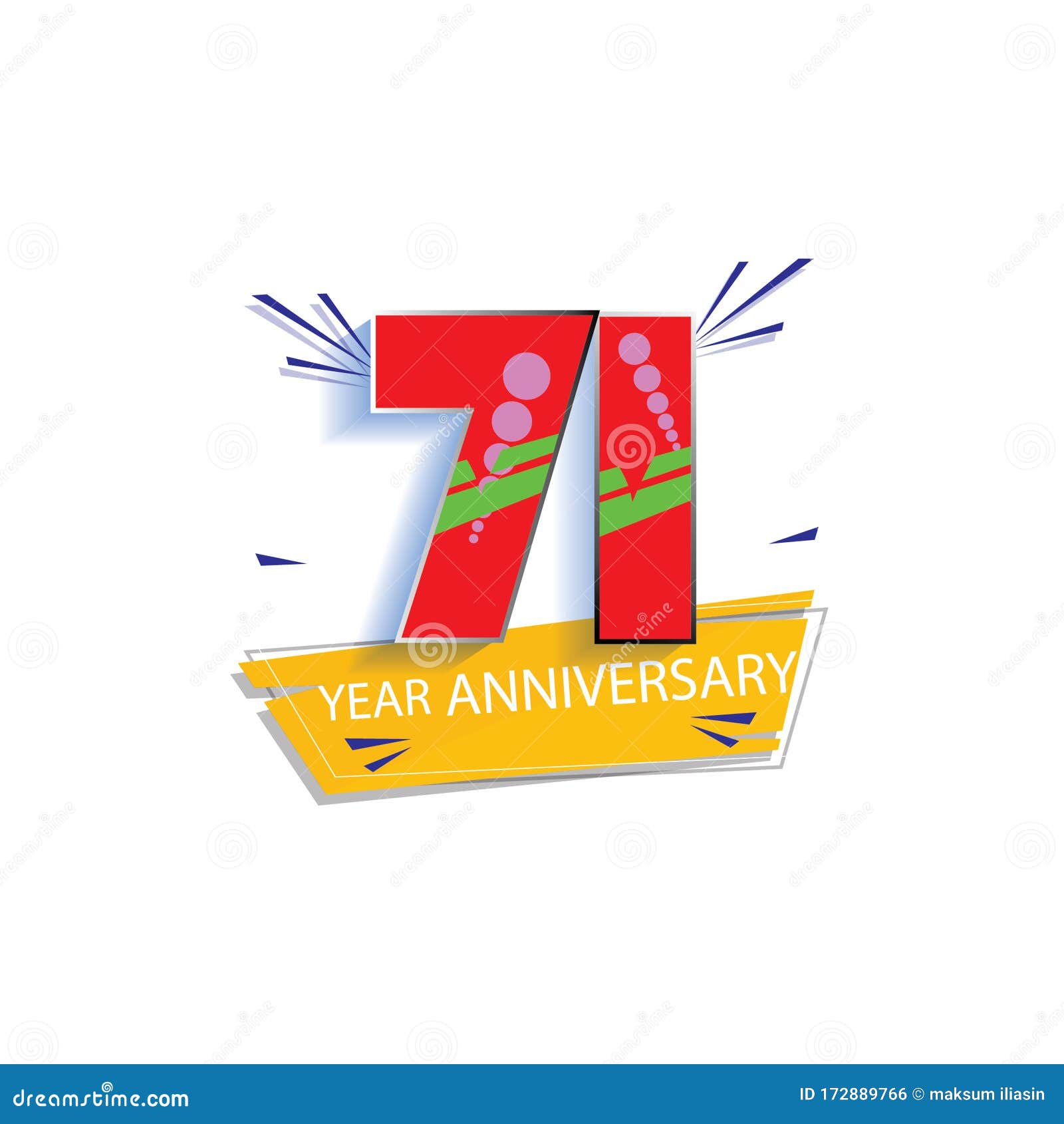 71 Year Anniversary Vector Template Design Illustration Stock ...