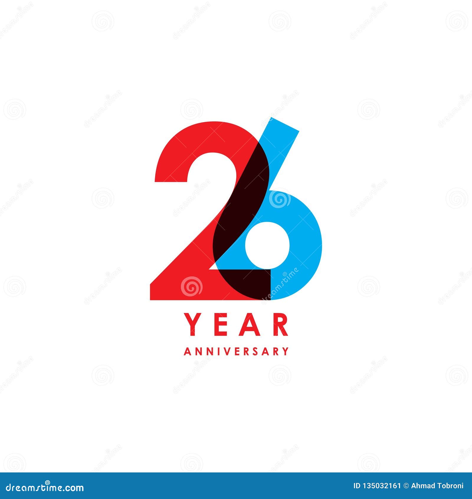 26 Year Anniversary Vector Design Illustration Stock Vector ...