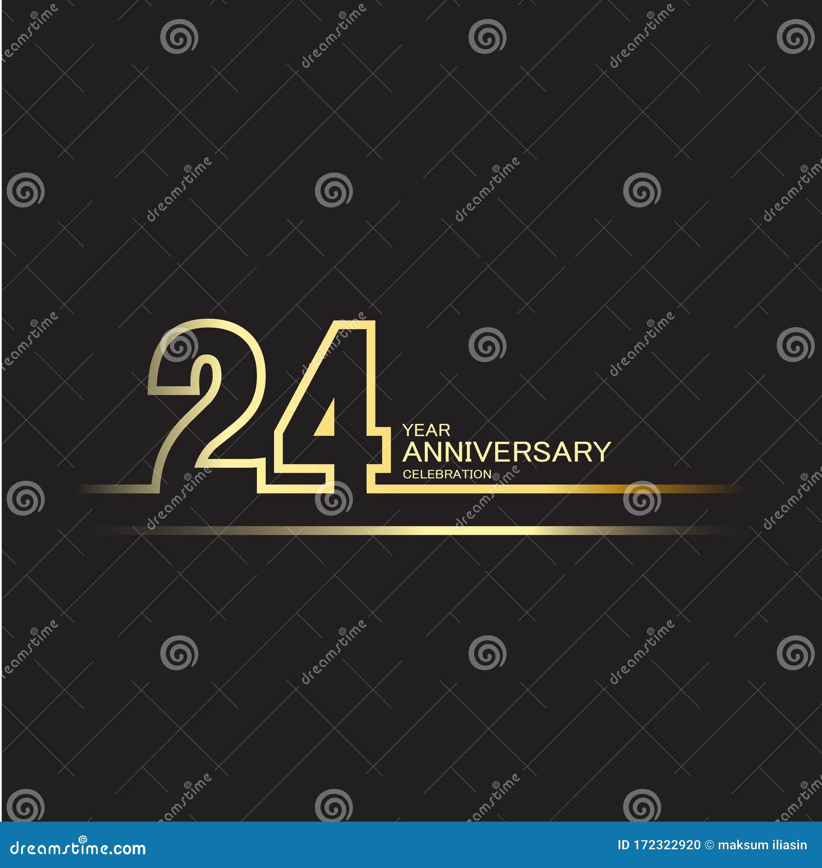 24 Year Anniversary Vector Template Design Illustration Stock ...