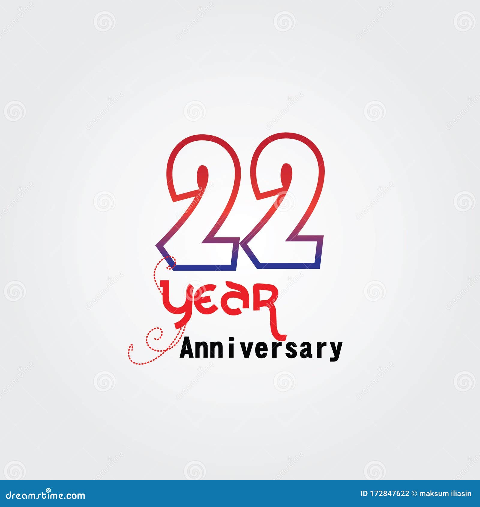 22 Year Anniversary Vector Template Design Illustration Stock Vector ...