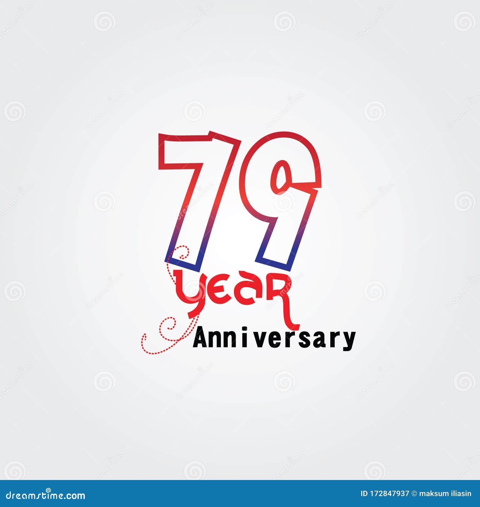 79 Year Anniversary Vector Template Design Illustration Stock Vector ...