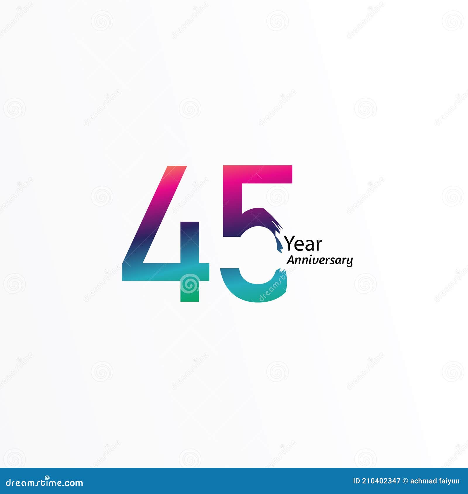 45 Year Anniversary Vector Template Design Illustration Stock Vector ...
