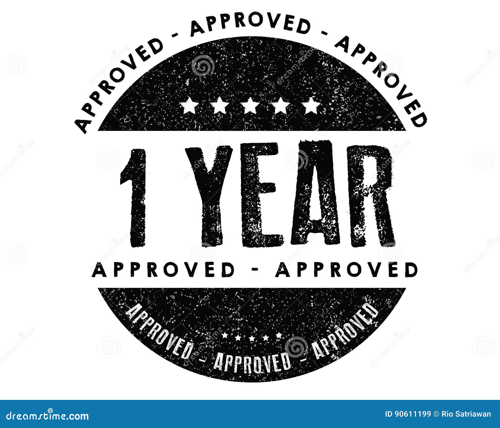 1 year approved icon stock vector. Illustration of icon - 90611199