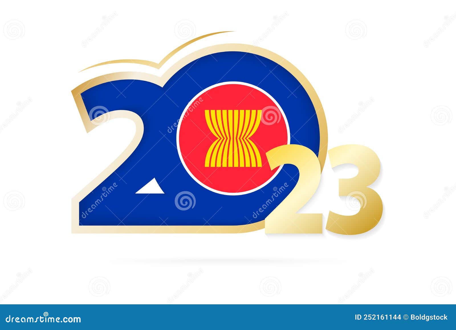 Year 2023 with ASEAN Flag Pattern Stock Vector - Illustration of asian ...