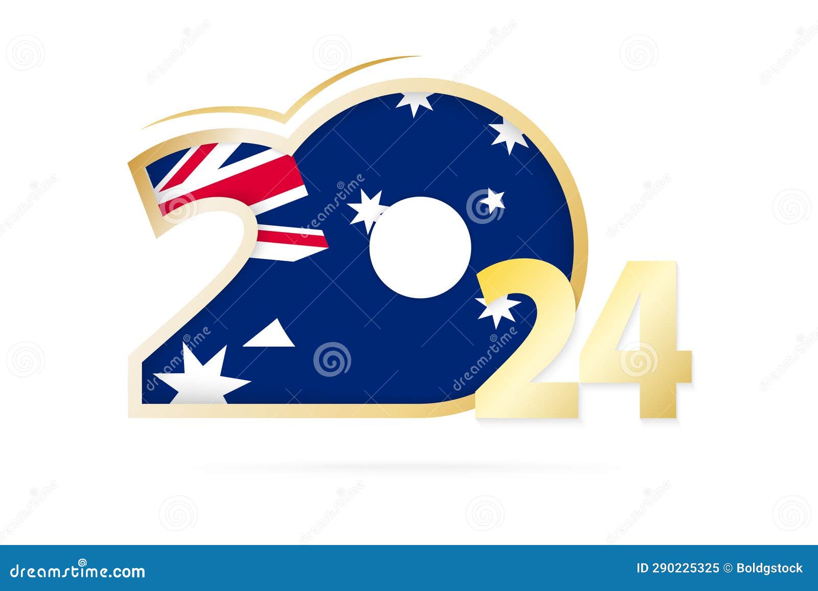 Year 2024 with Australia Flag Pattern Stock Illustration - Illustration ...