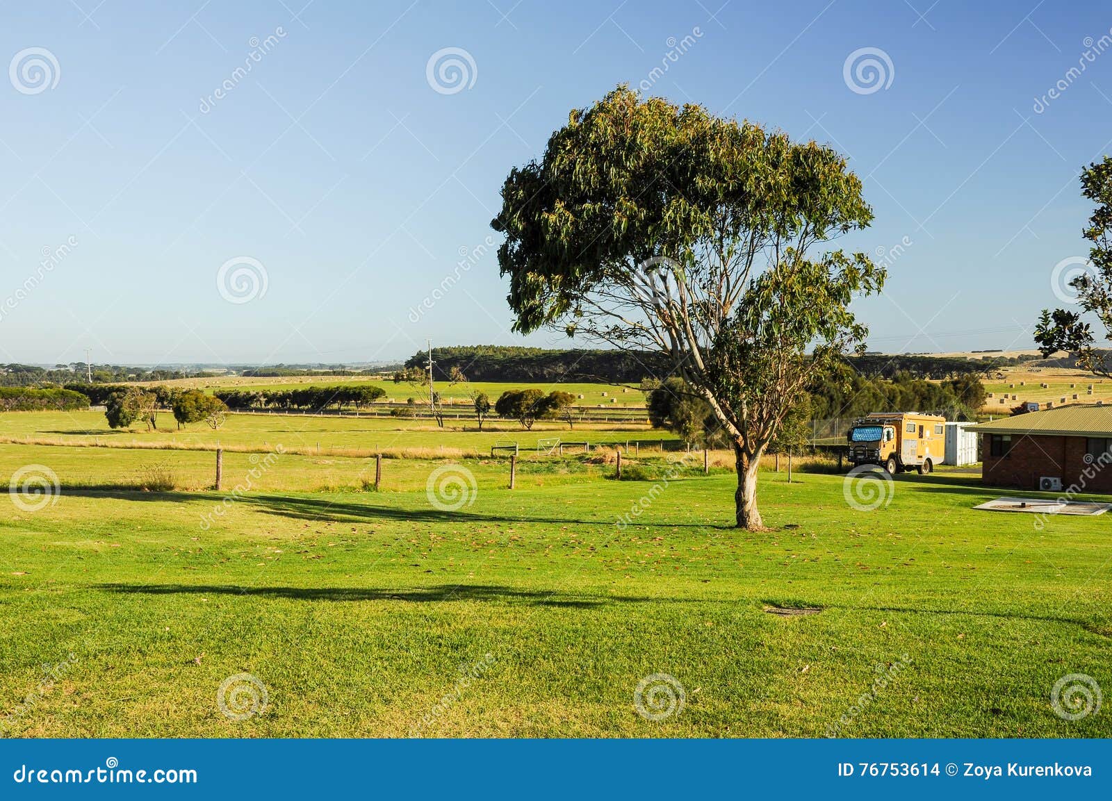 Year Australian Rural Landscape. Stock Photo - Image of green, blue ...