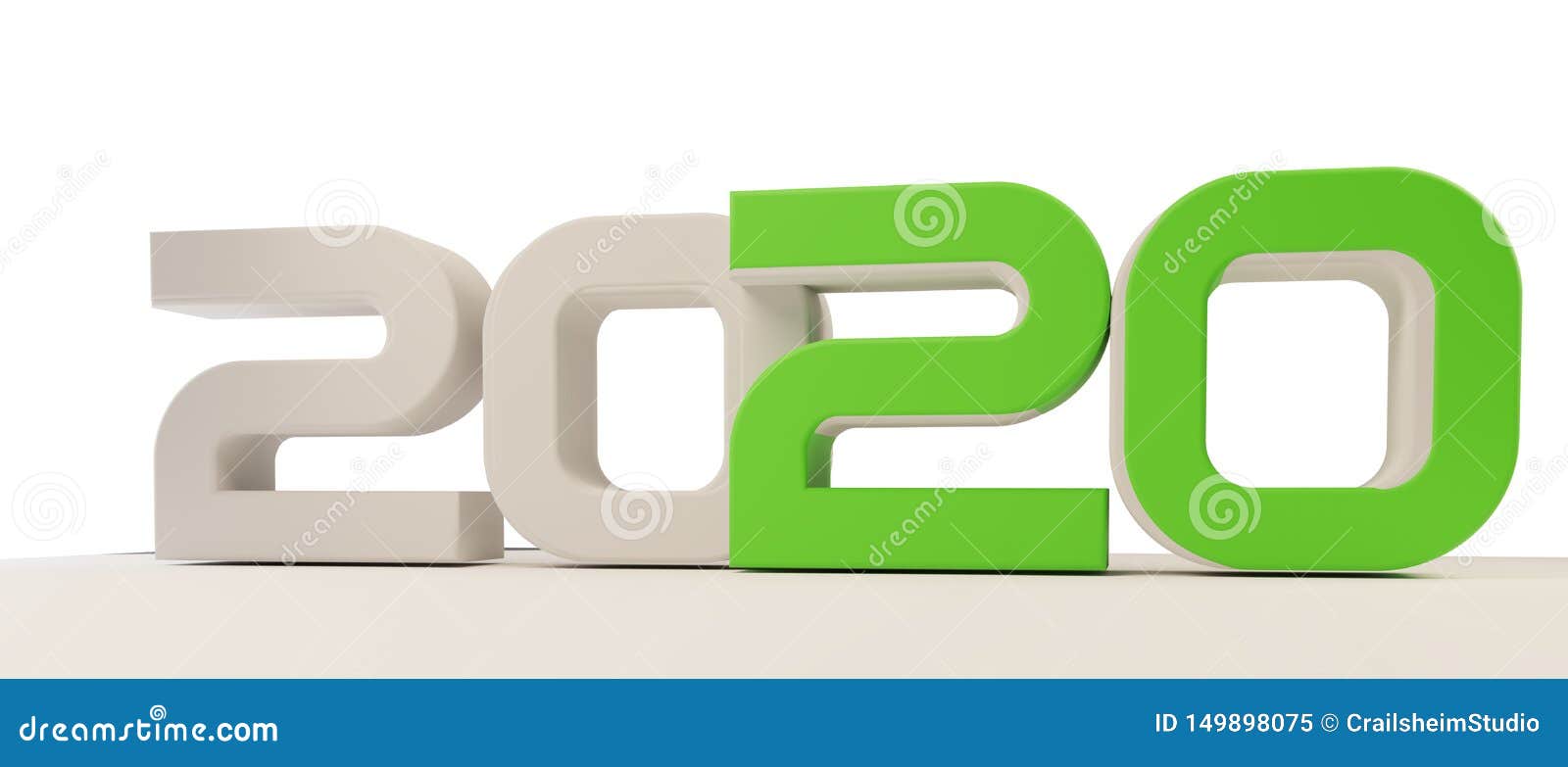 Year 2020 Bold Letters 3d-illustration Stock Illustration ...