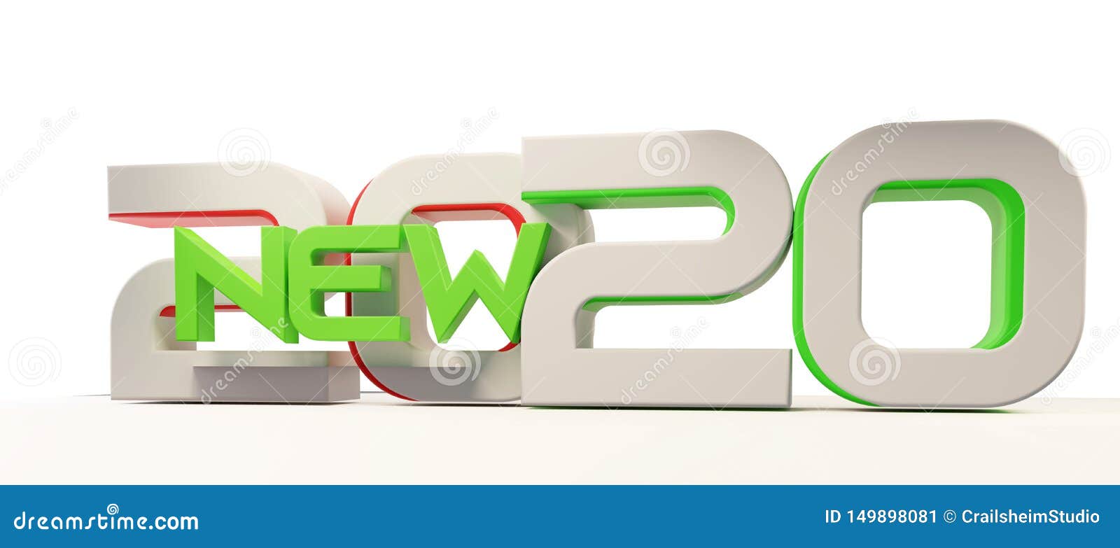 Year 2020 Bold Letters 3d-illustration Stock Illustration ...