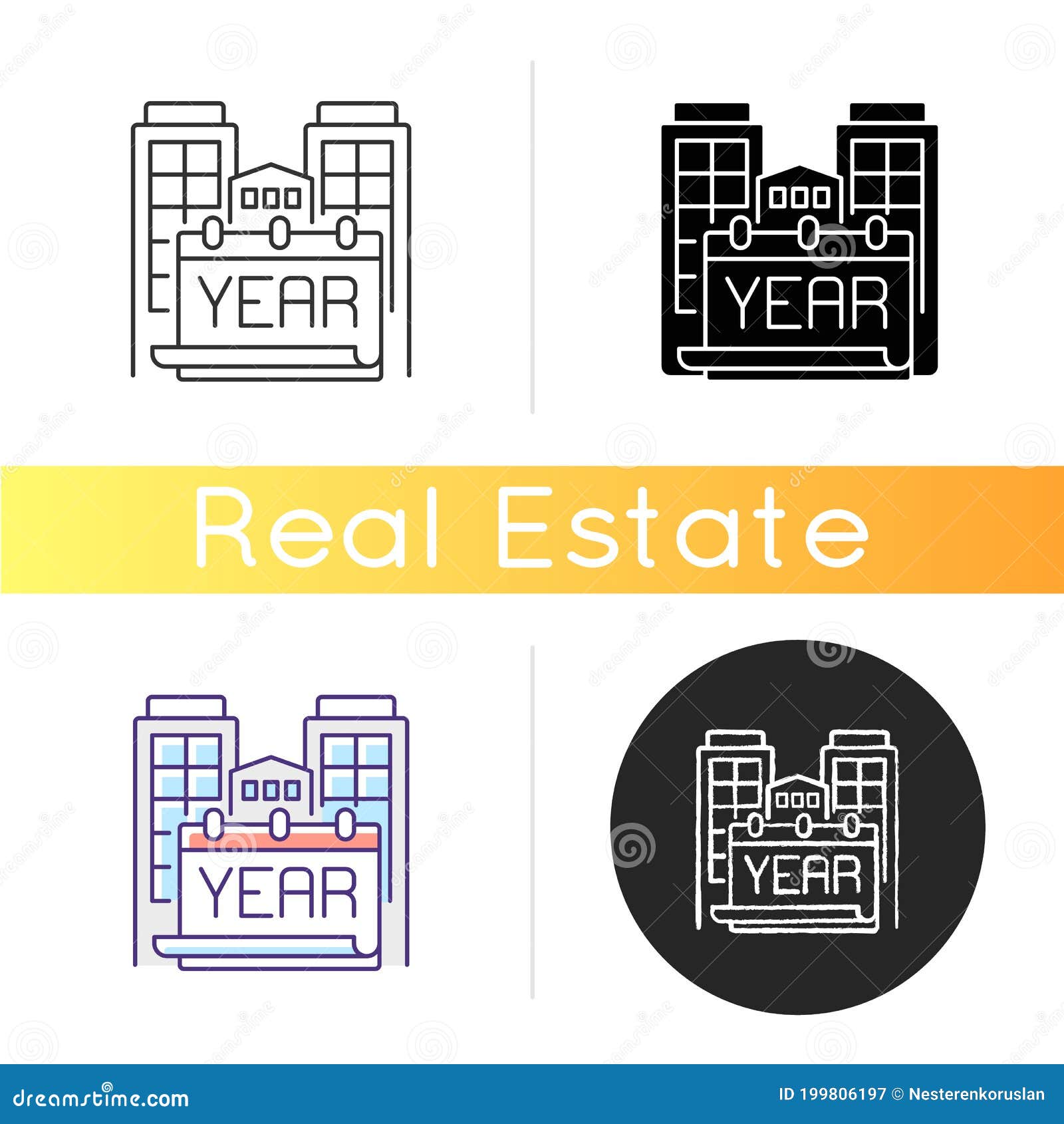 Year built icon stock vector. Illustration of condo - 199806197