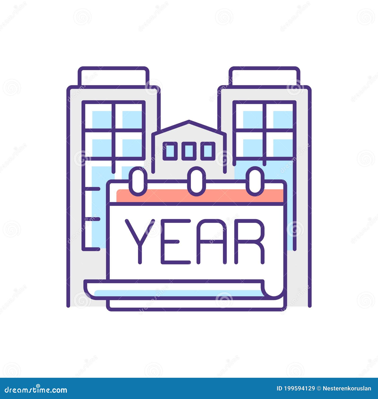 Year built RGB color icon stock vector. Illustration of living - 199594129