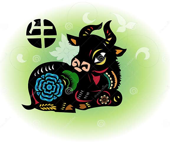 Year of bull 2009 stock illustration. Illustration of chinese - 5503269