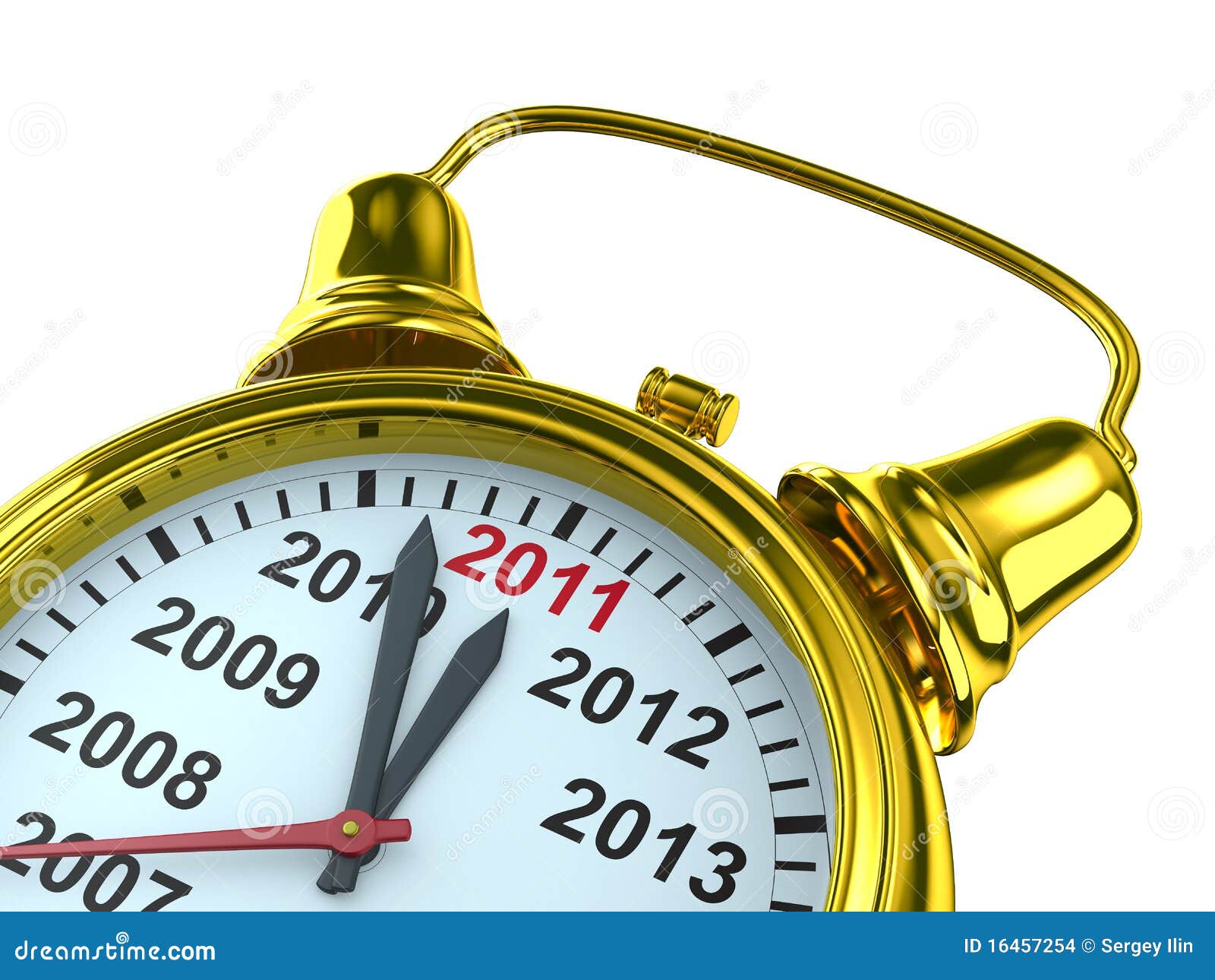 Year Calendar on Alarm Clock Stock Illustration - Illustration of ...