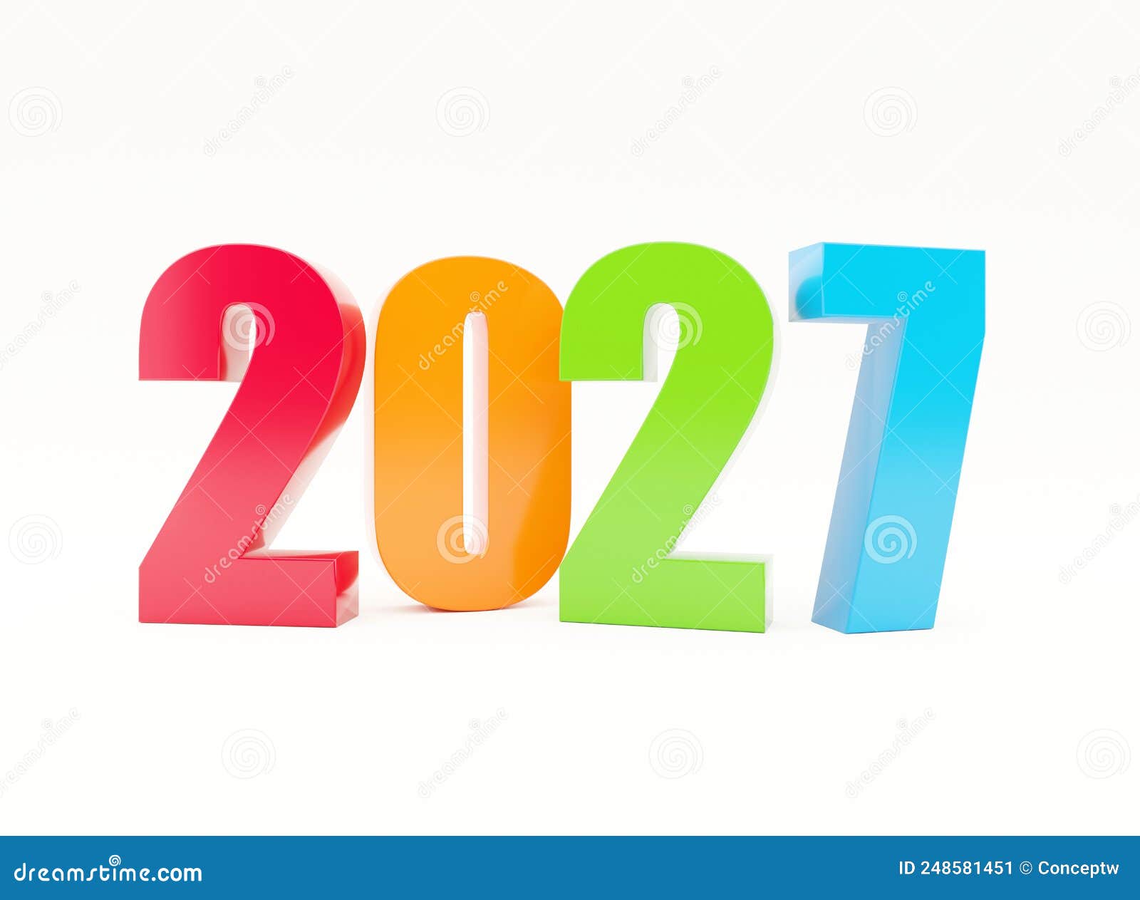 2027 Year Calendar Background - 3D Colored Letters Royalty-Free Stock ...
