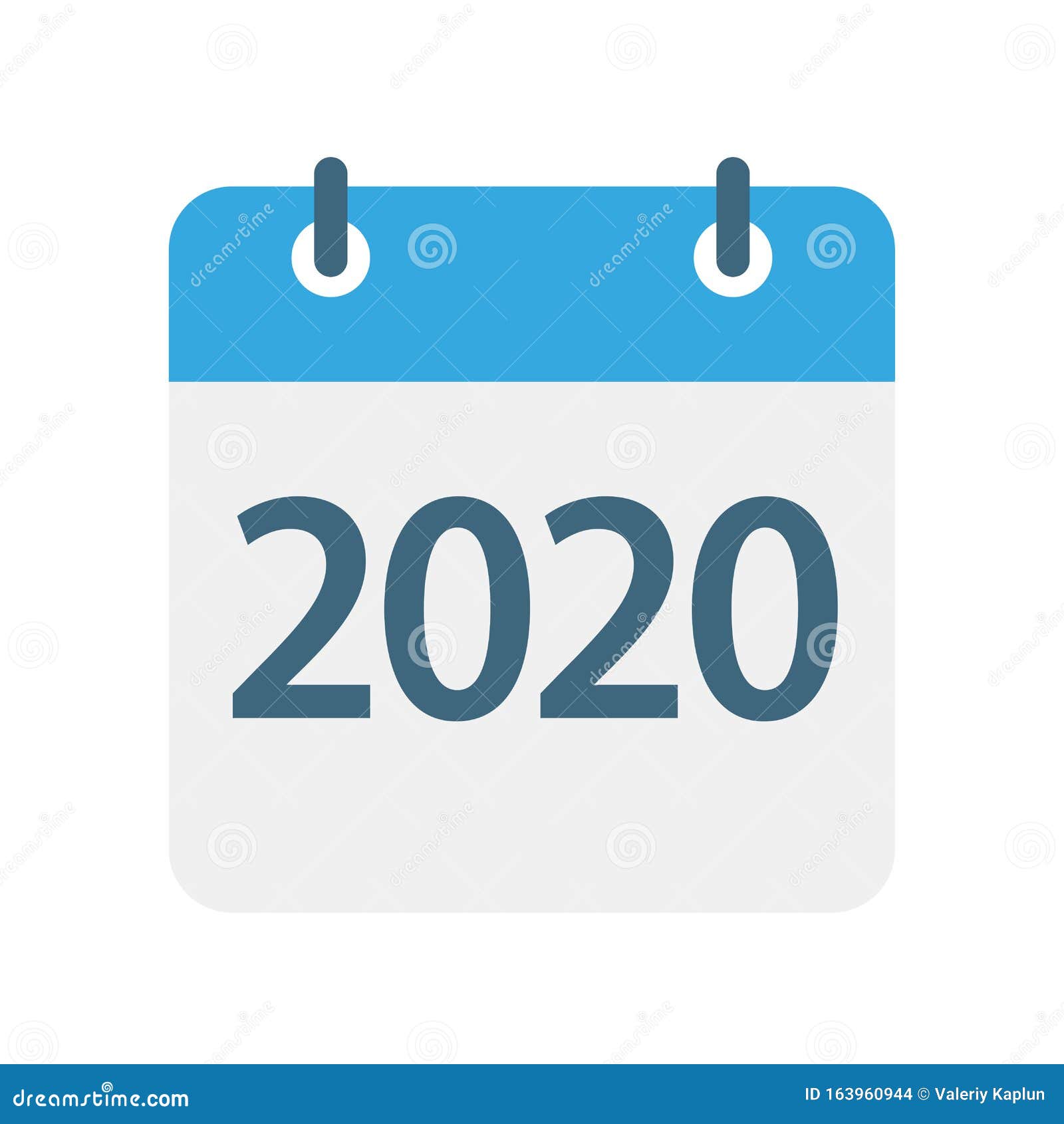 2020 Year - Calendar Leaf Icon. Vector Illustration Stock Illustration ...