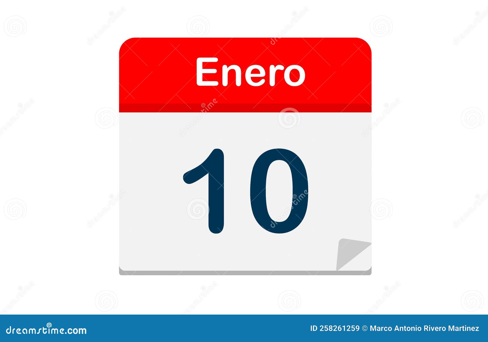 Year Calendar Month January Day 10 Stock Illustration - Illustration of ...