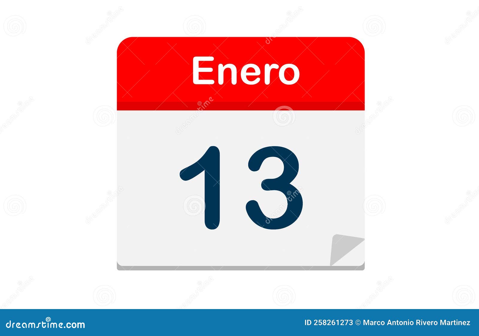 Year Calendar Month January Day 13 Stock Illustration - Illustration of ...