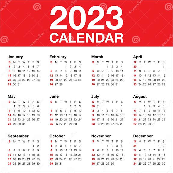 2023 Year Calendar stock vector. Illustration of template - 253868391