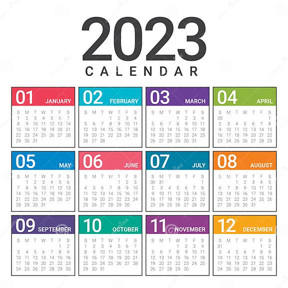2023 Year Calendar stock vector. Illustration of monthly - 256391541