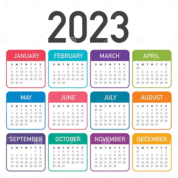 2023 Year Calendar stock vector. Illustration of 2023 - 256391543