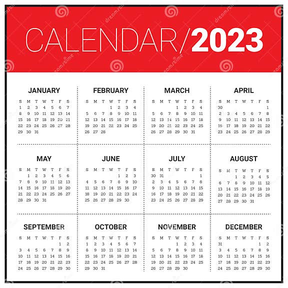 2023 Year Calendar stock vector. Illustration of design - 260096363
