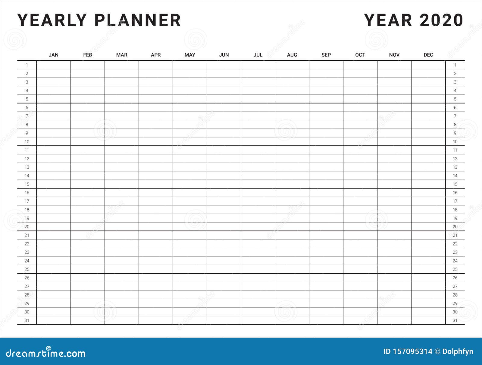 Year 2020 Calendar Vector Design Template Stock Vector - Illustration ...