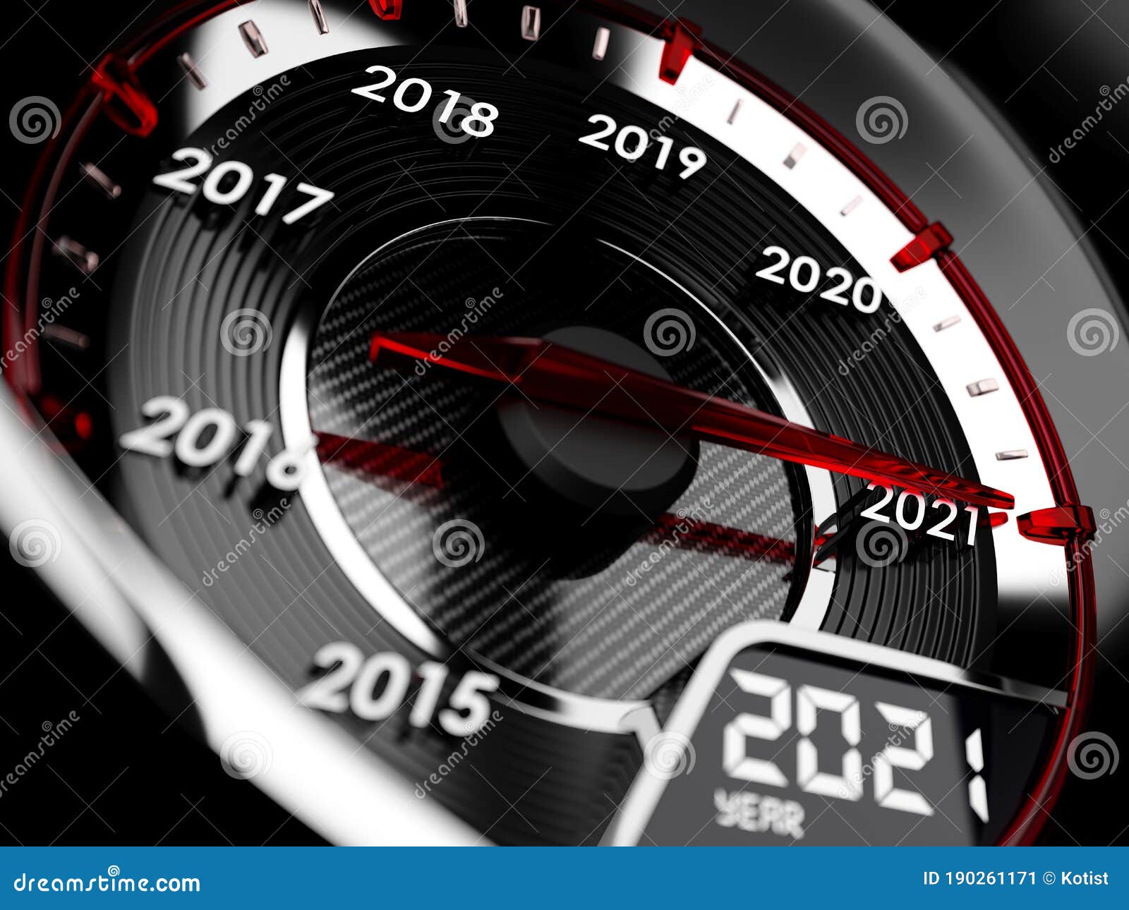 2021 Year Car Speedometer. Countdown Concept Stock Illustration ...