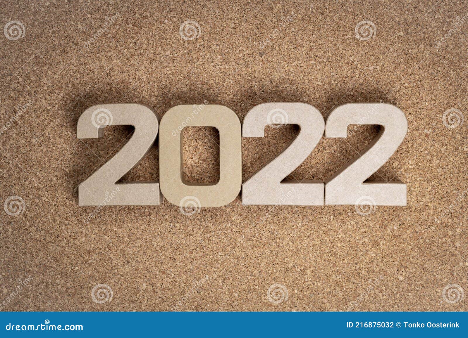 Year 2022 in Cardboard Figures on a Cork Background Stock Photo - Image ...