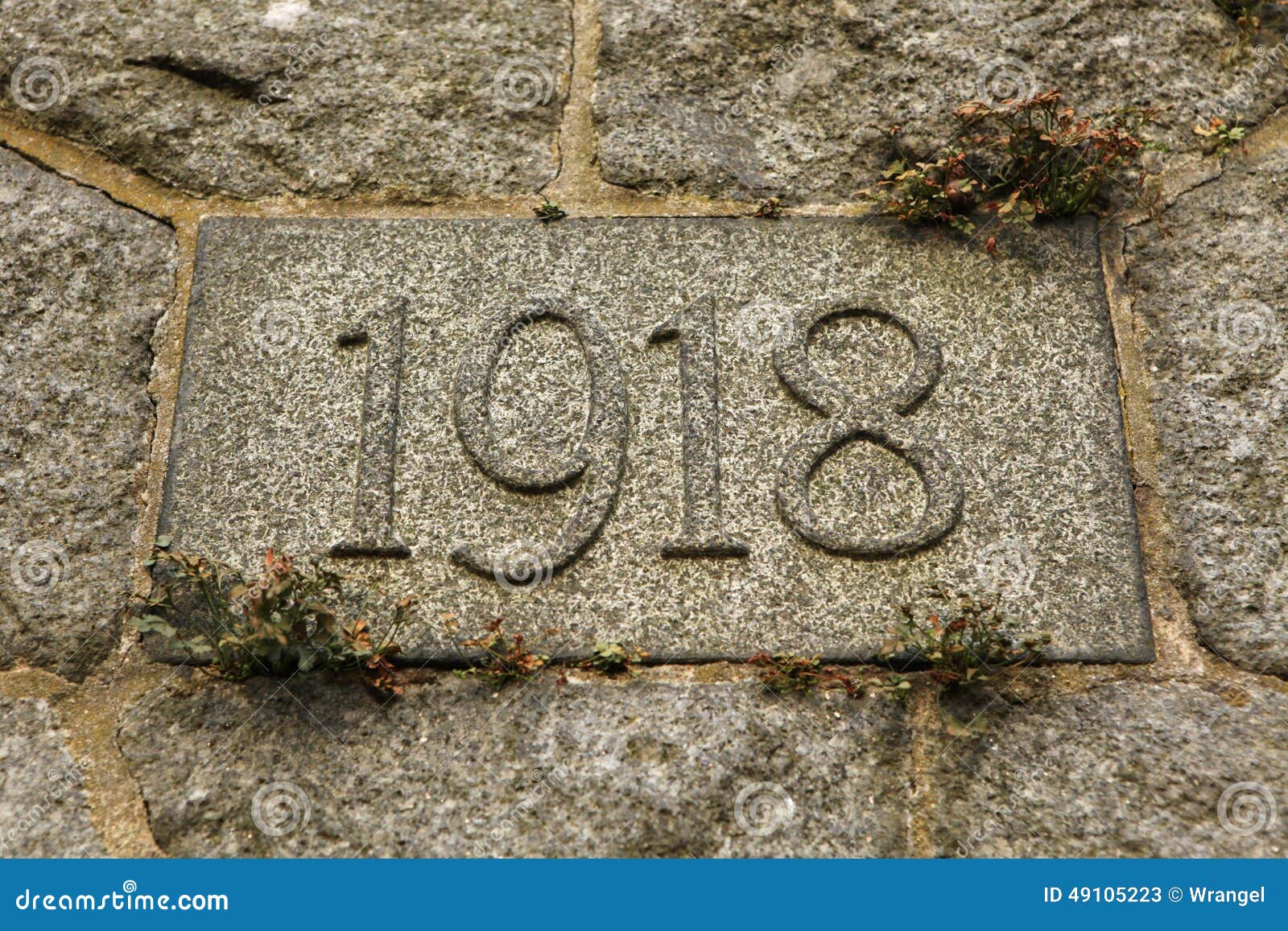 Year 1918 Carved in Stone. the Years of World War I. Stock Image ...