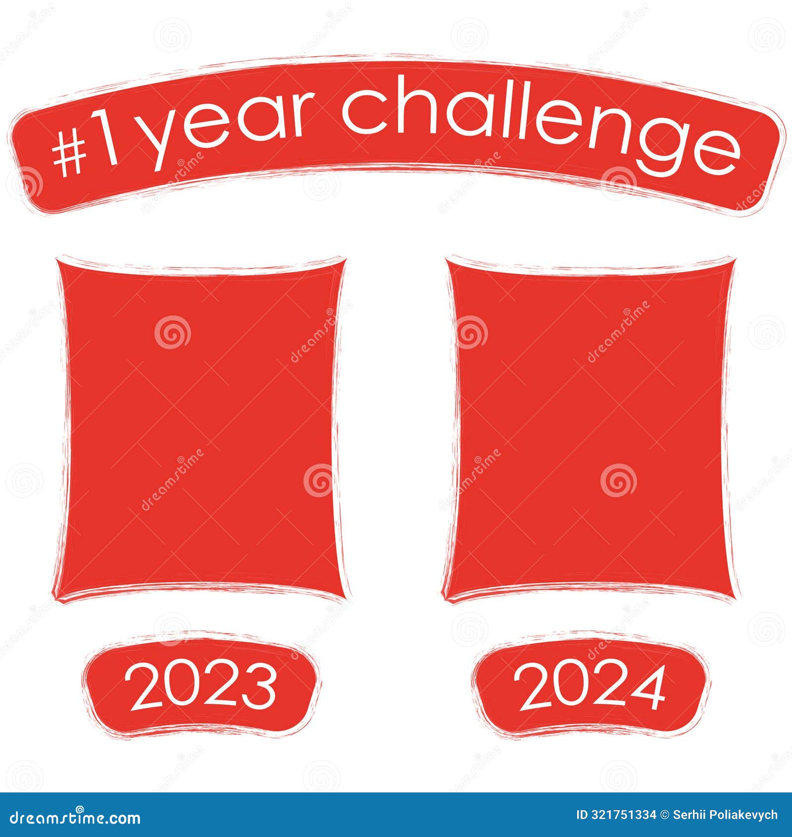1 Year Challenge Comparison. Yearly Progress Banners. Vector Template ...