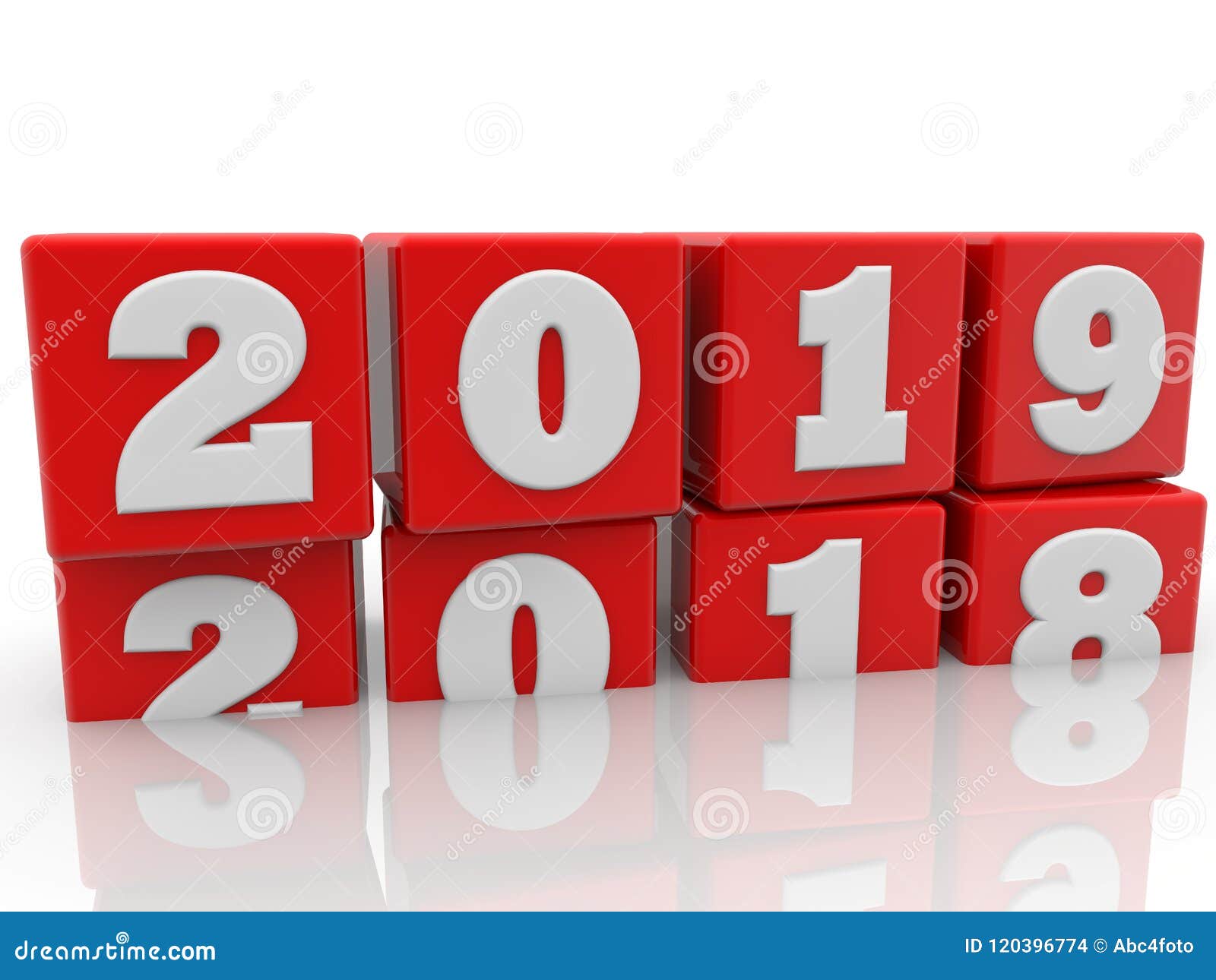 Year Change Concept on Red Cubes Stock Illustration - Illustration of ...