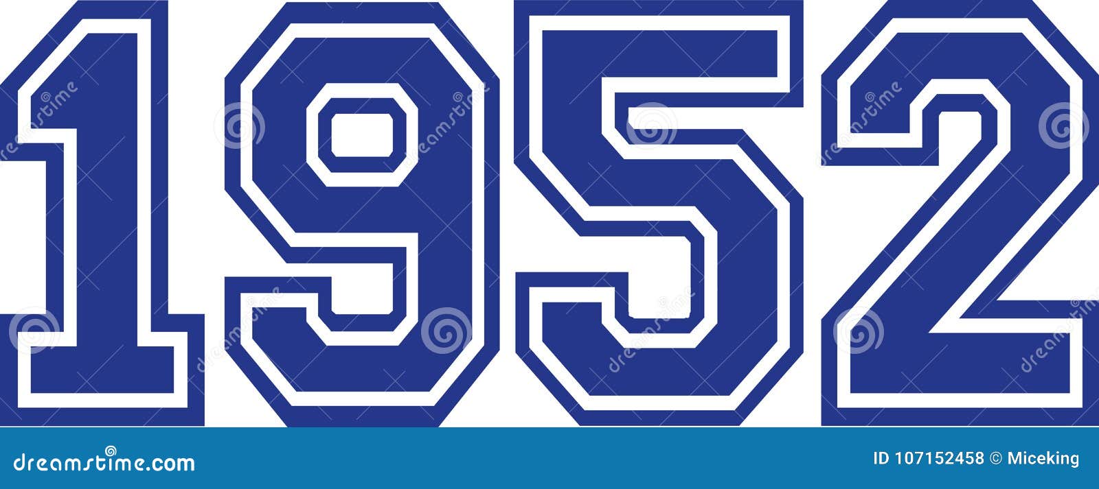 1952 Year college font stock illustration. Illustration of pictogram ...