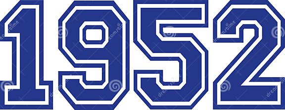 1952 Year college font stock illustration. Illustration of pictogram ...