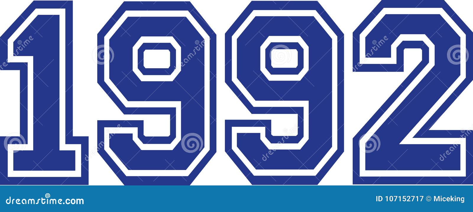 1992 Year college font stock illustration. Illustration of 1992 - 107152717