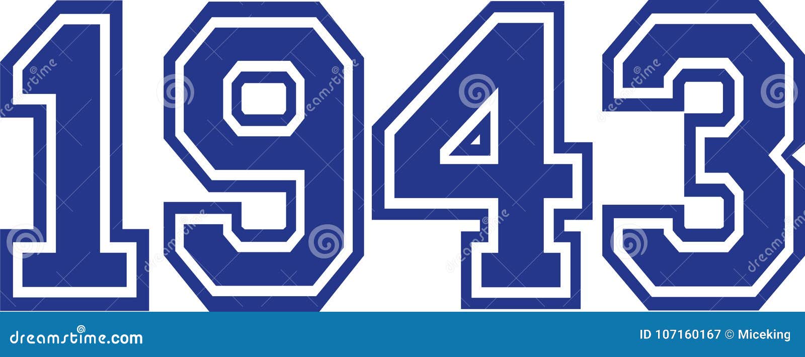 1943 Year college font stock vector. Illustration of year - 107160167