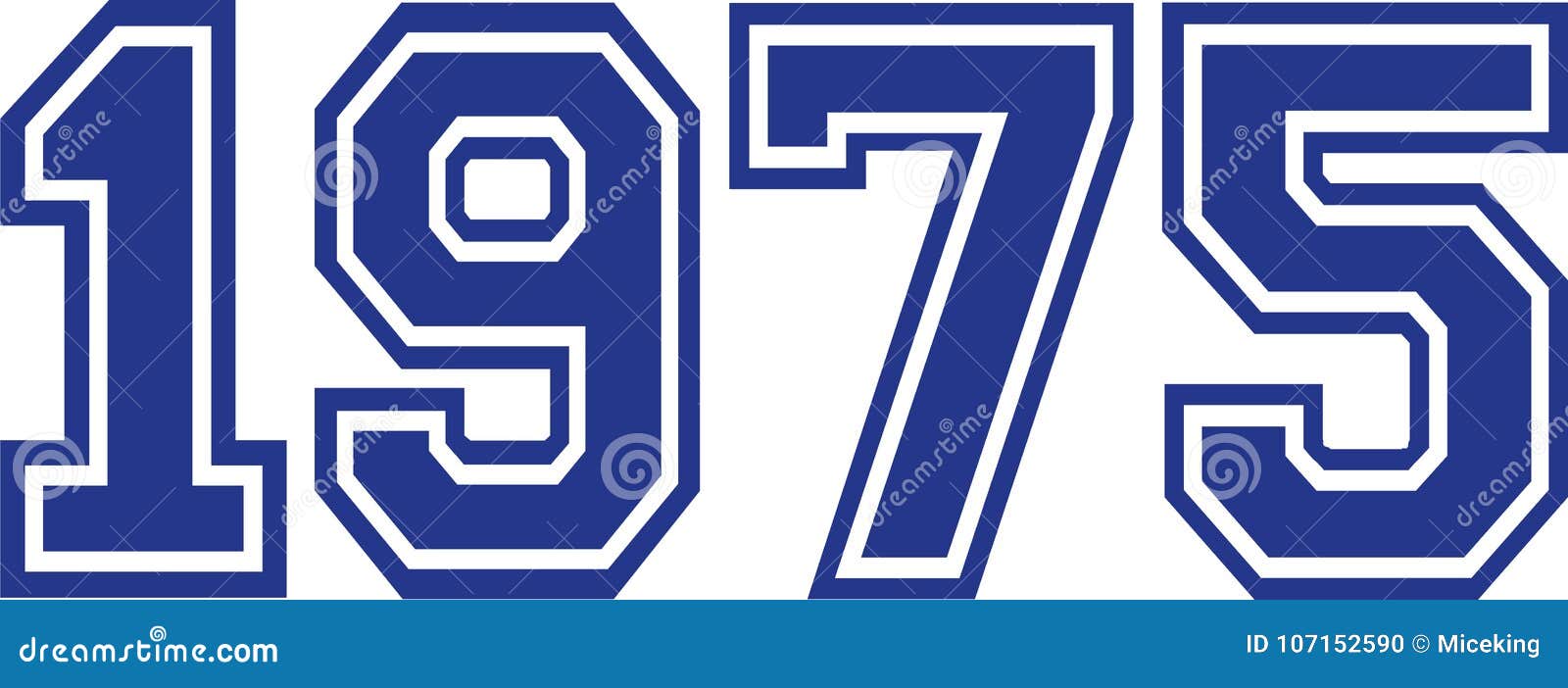 1975 Year college font stock illustration. Illustration of typography ...