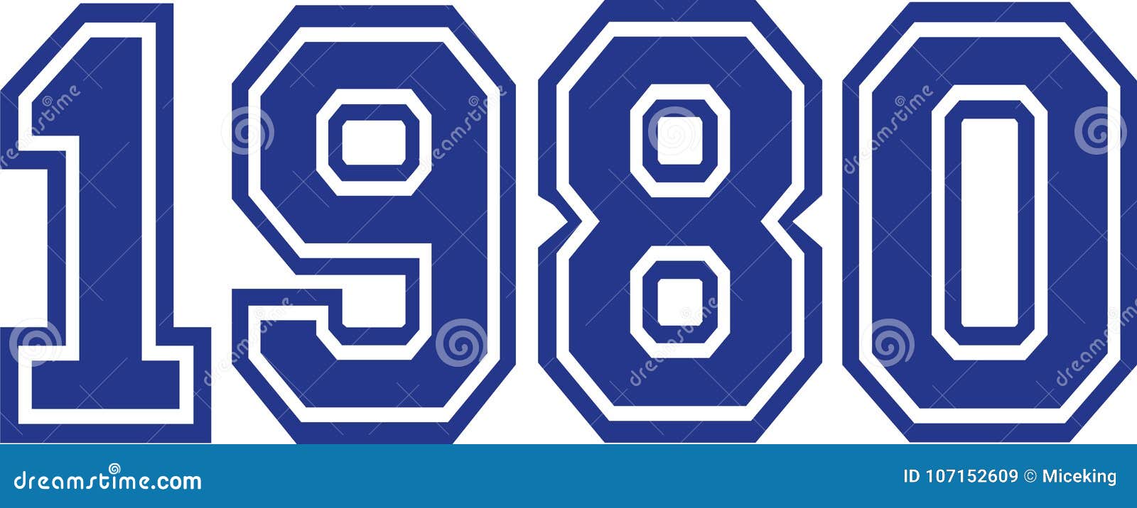 1980 Year college font stock illustration. Illustration of number ...