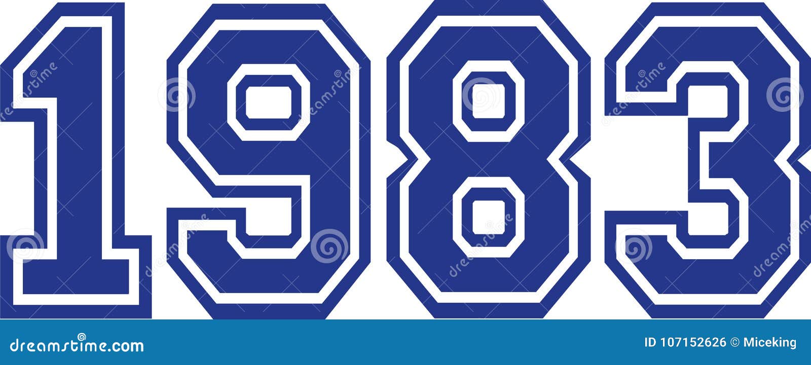 1983 Year college font stock illustration. Illustration of isolated ...