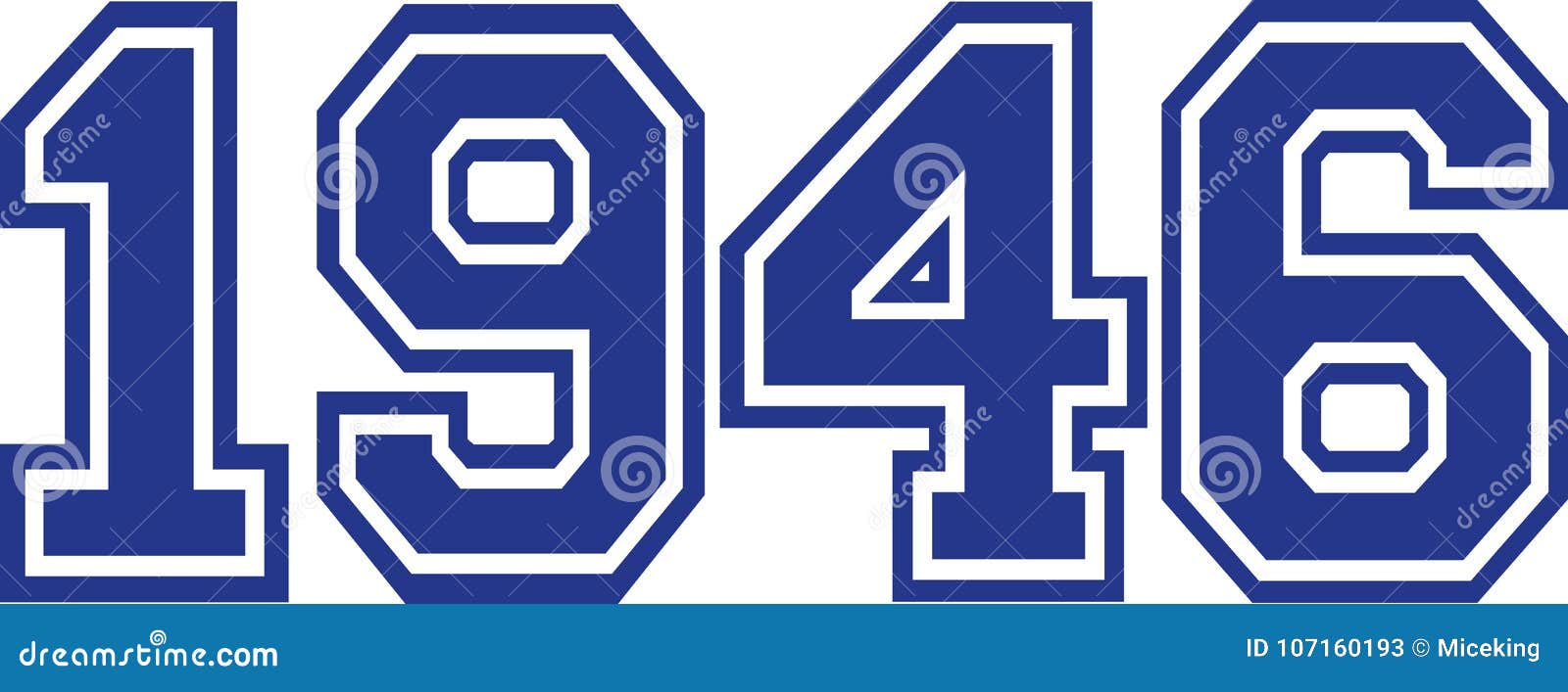 1946 Year College Font Cartoon Vector | CartoonDealer.com #107160193