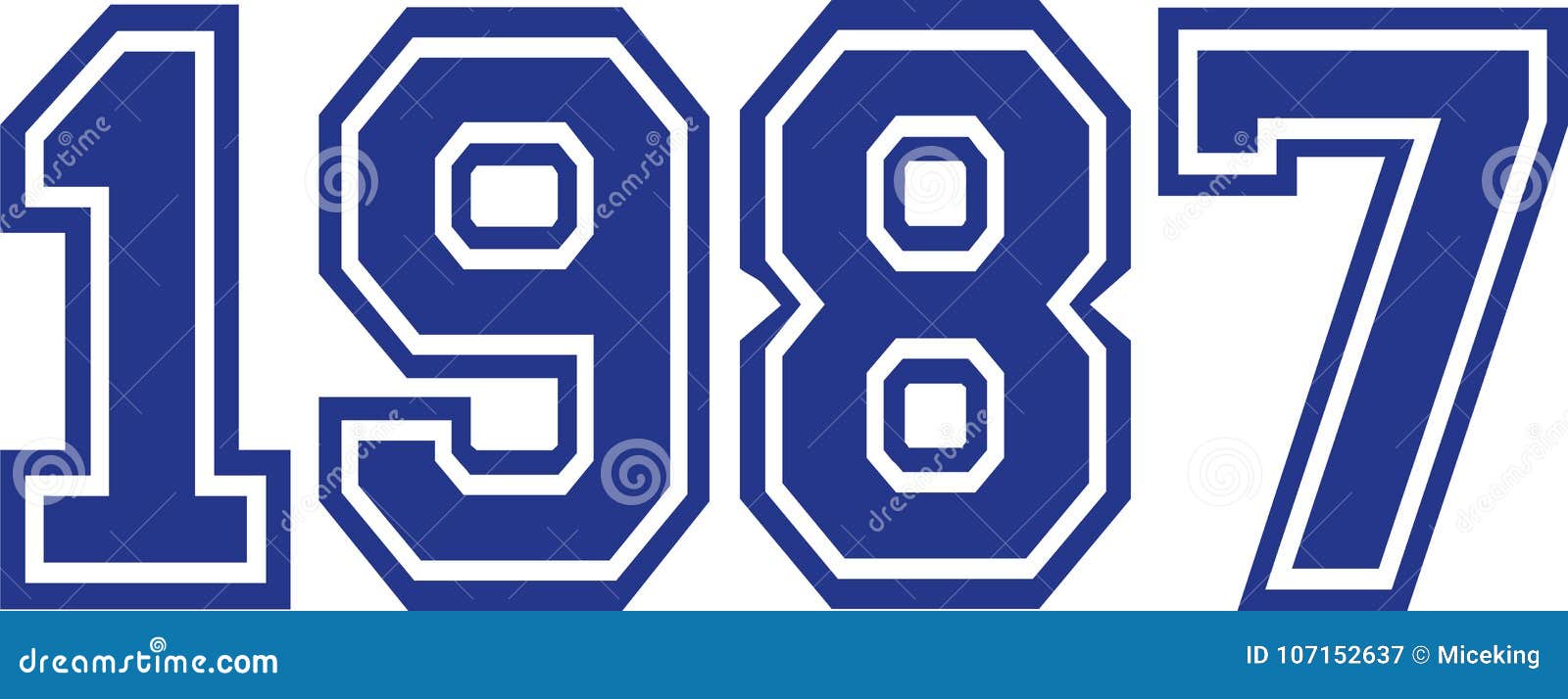 1987 Year college font stock illustration. Illustration of icon - 107152637