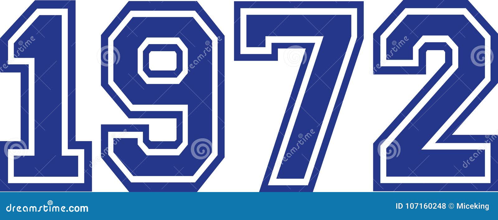 1972 Year College Font Vector Illustration | CartoonDealer.com #107160248