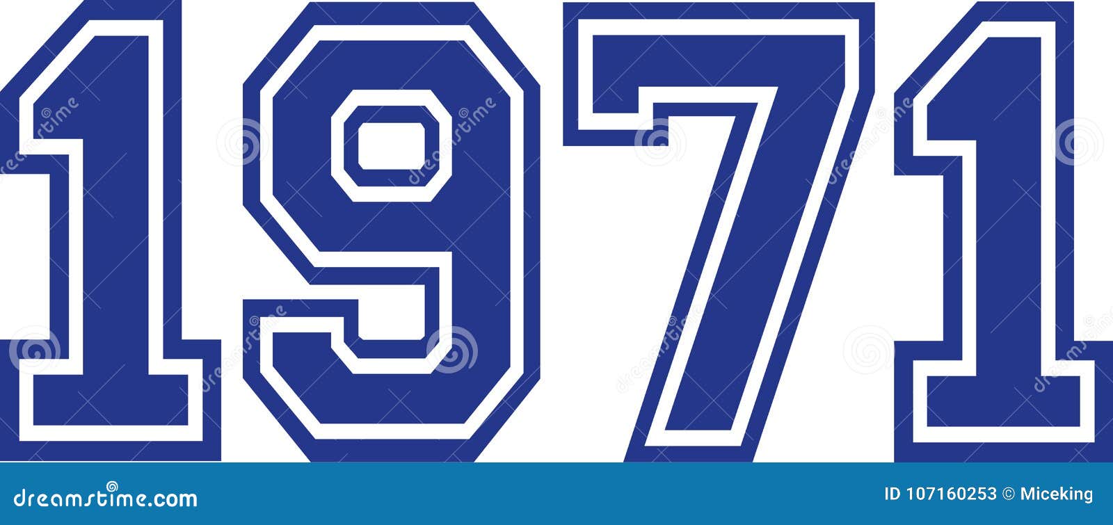 1971 Year college font stock vector. Illustration of football - 107160253